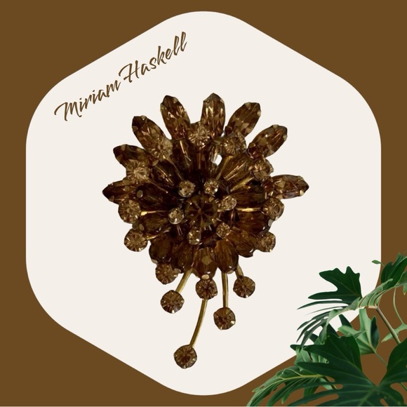 Miriam Haskell | Jewelry | Miriam Haskell Vintage Pin Brooch Signed ...